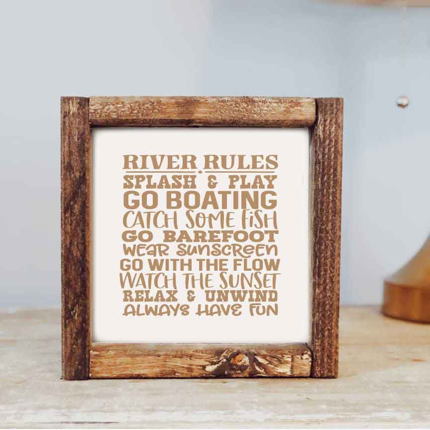 River Rules Wooden Sign – Simply Northwest