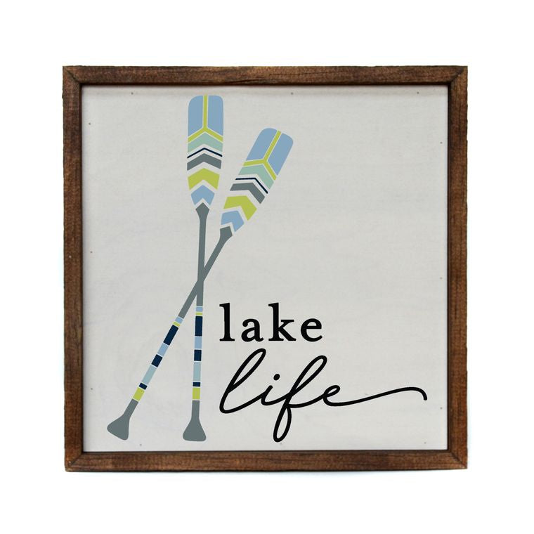 Lake Life with Paddles Wooden Sign – Simply Northwest